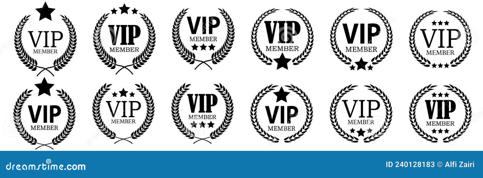 Various Black Silhouette VIP Label Stock Vector - Illustration of ...