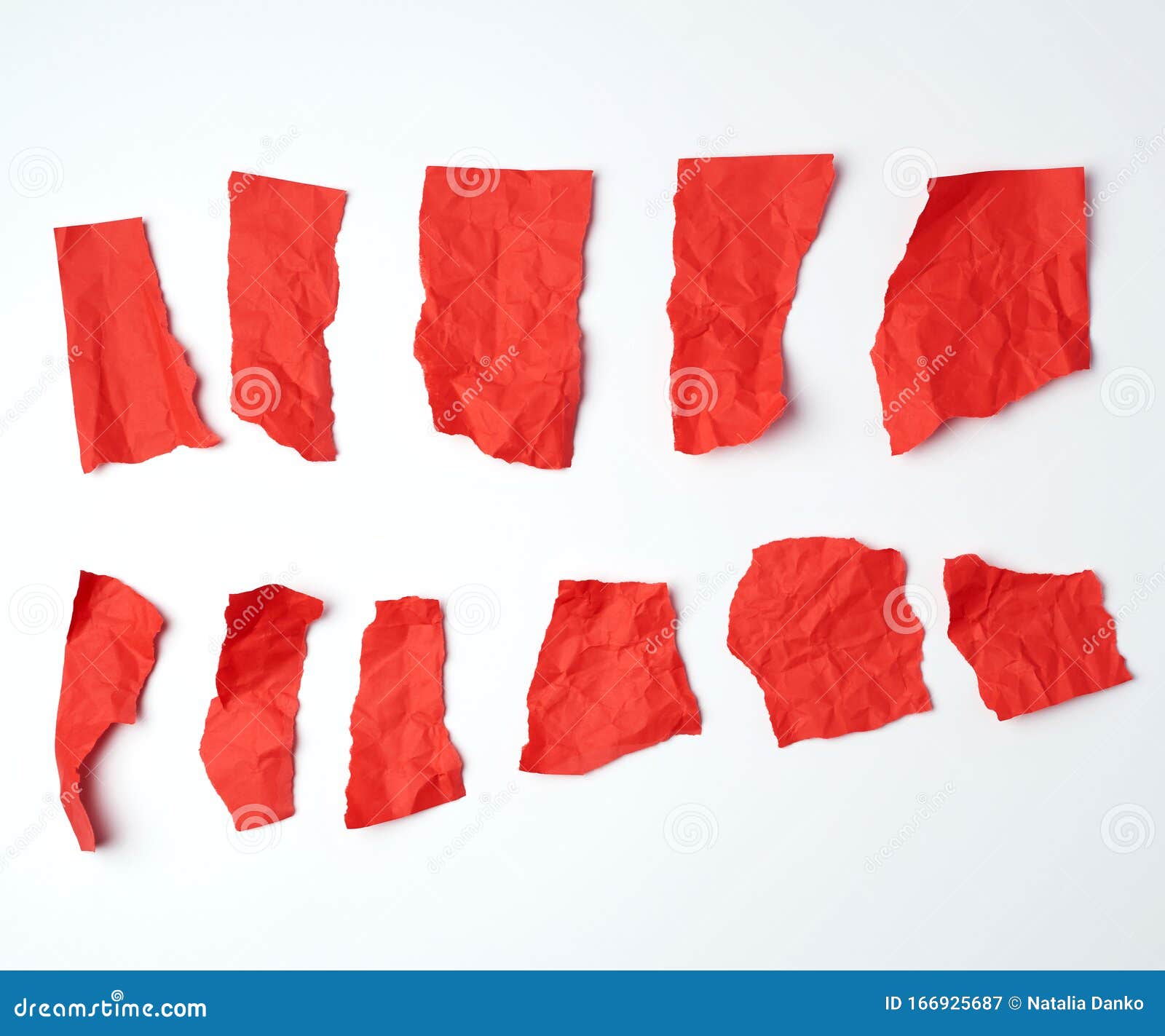 Various Blank Pieces of Red Paper on White Background Stock Image ...