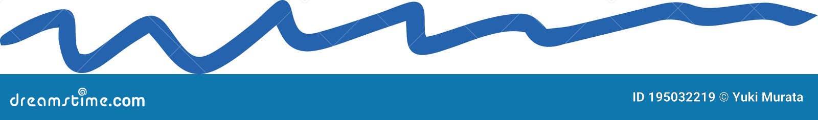 Various Blue Lines Written with a Marker Stock Vector - Illustration of ...