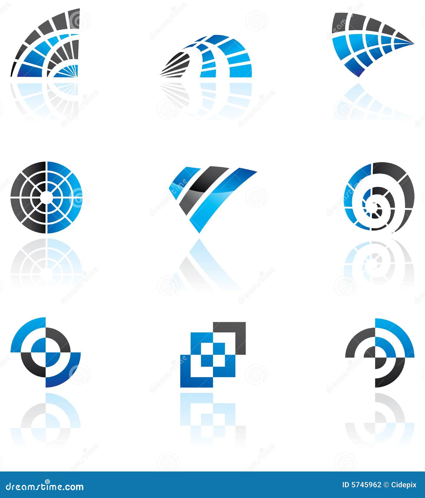 Various blue logos stock vector. Illustration of modern - 5745962