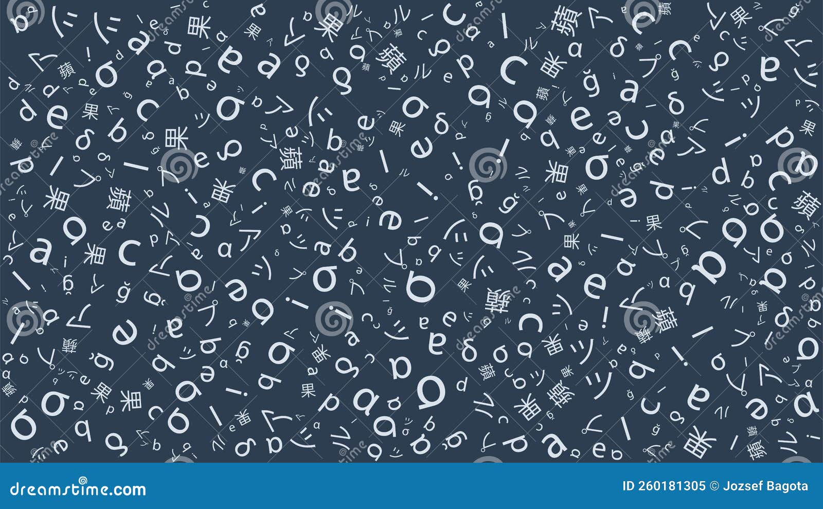 Various Blue Random Randomly Placed, Sized and Oriented Mix of Latin ...