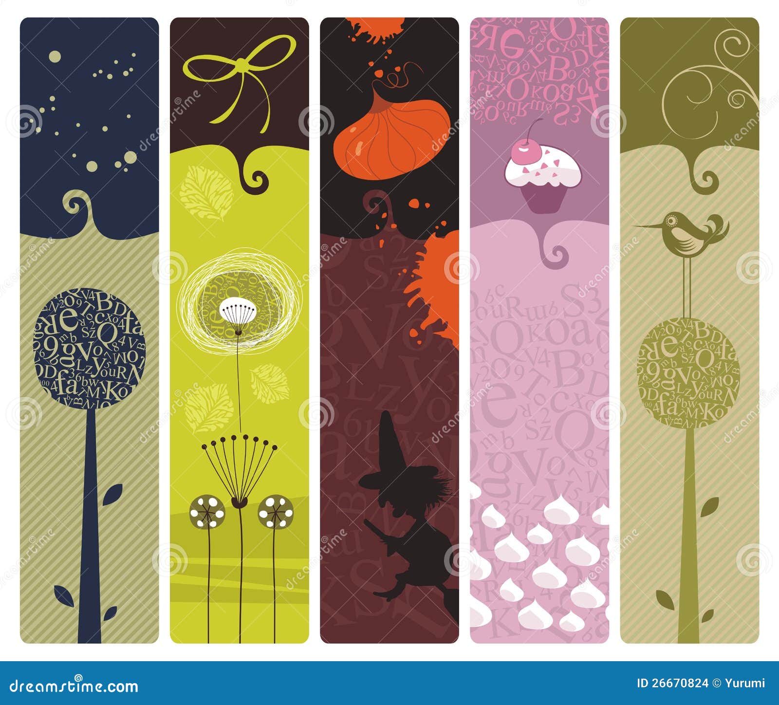 Various Bookmarks stock vector. Illustration of bird - 26670824