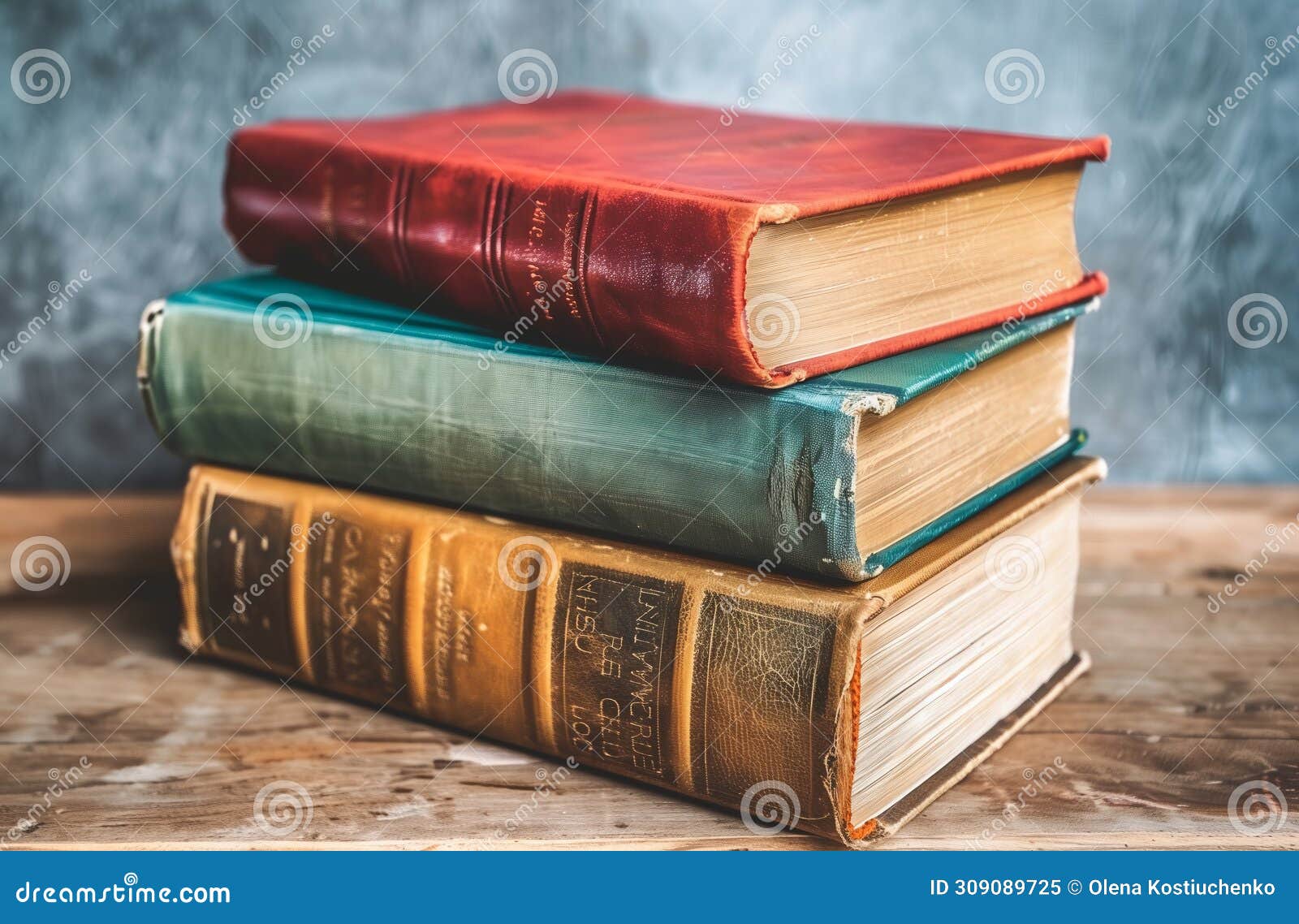 Various Books are Arranged in a Pile. There are a Lot of Different ...