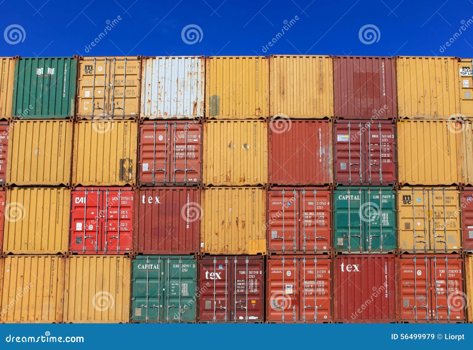 Various Brands and Colors of Shipping Containers Editorial Stock Image ...