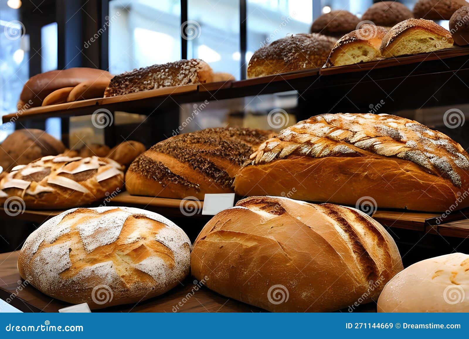 Various Bread Selling at the Display Bakery Shop Shelf Stock ...