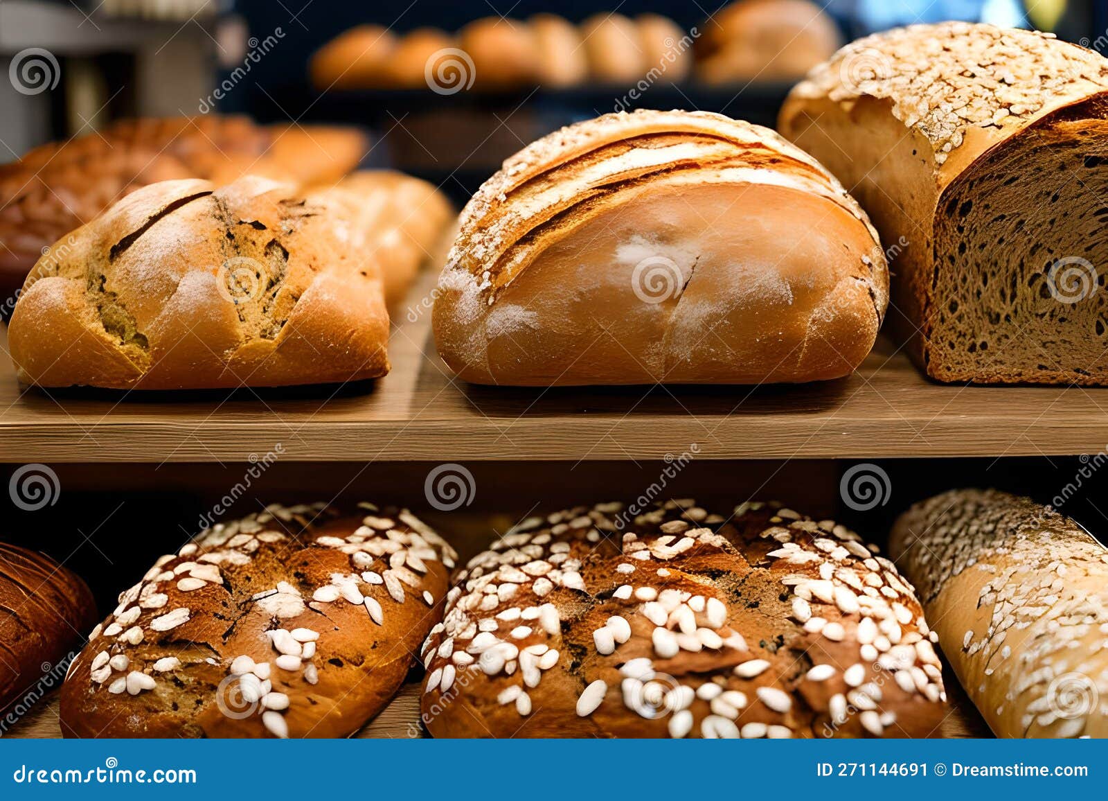 Various Bread Selling at the Display Bakery Shop Shelf Stock ...