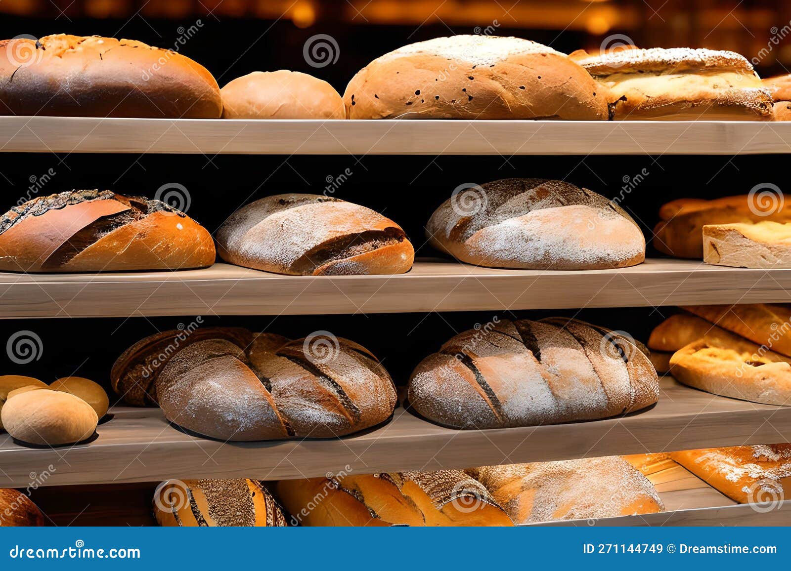 Various Bread Selling at the Display Bakery Shop Shelf Stock ...