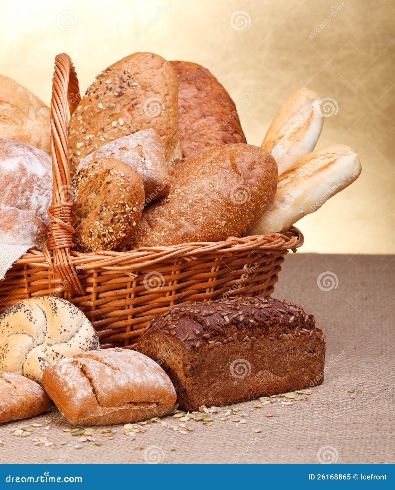Various breads stock image. Image of food, basket, healthy - 26168865
