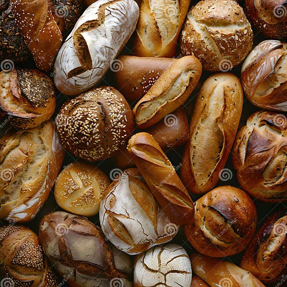 Various Breads Displayed on a Table Made from Natural Ingredients and ...