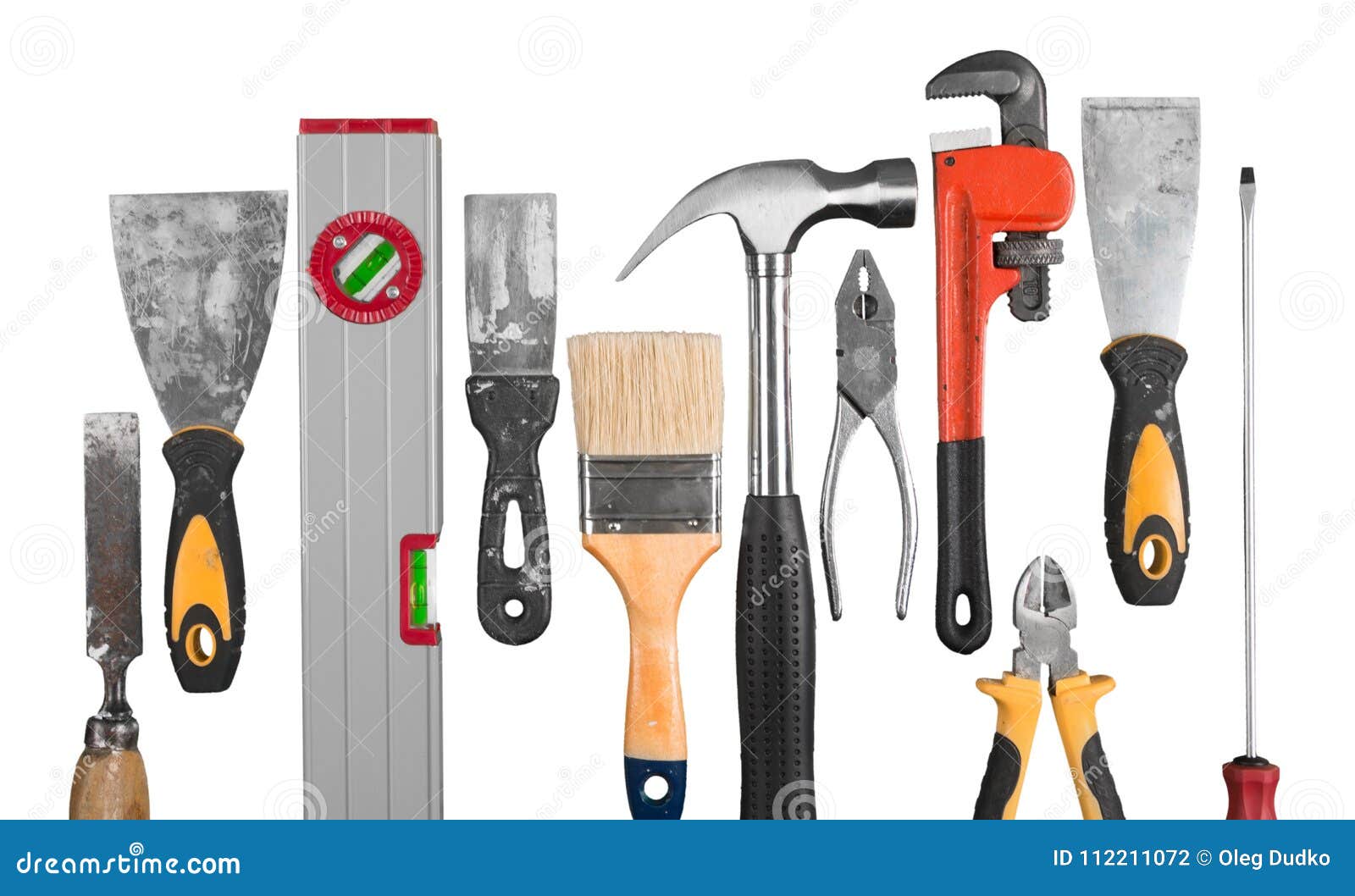 Various Building Tools Isolated on White Stock Photo - Image of ...