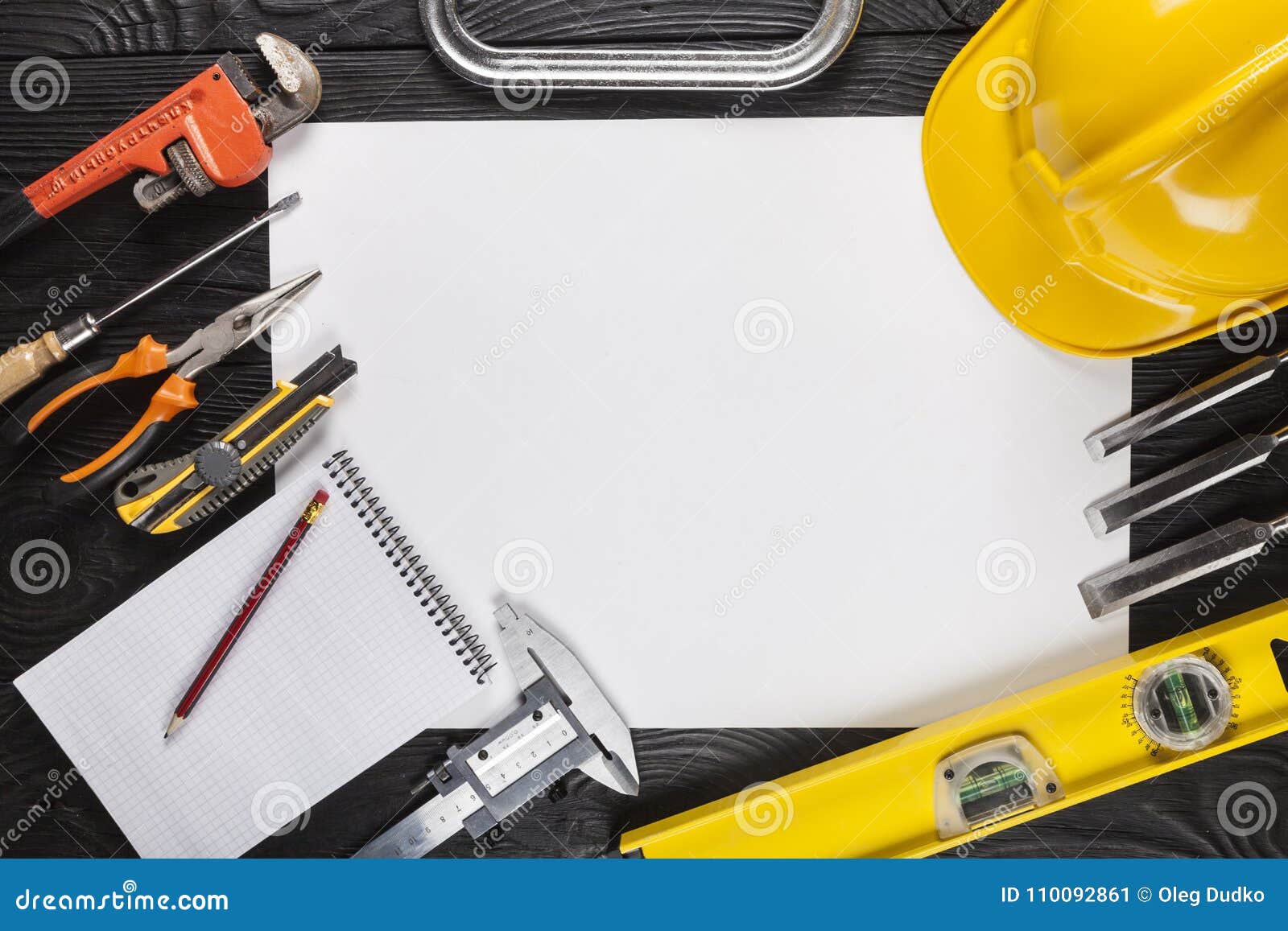 Various Building Tools on Wooden Stock Image - Image of objects ...