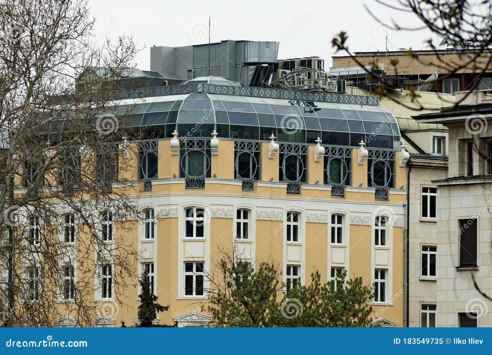 Various buildings in Sofia stock image. Image of town - 183549735