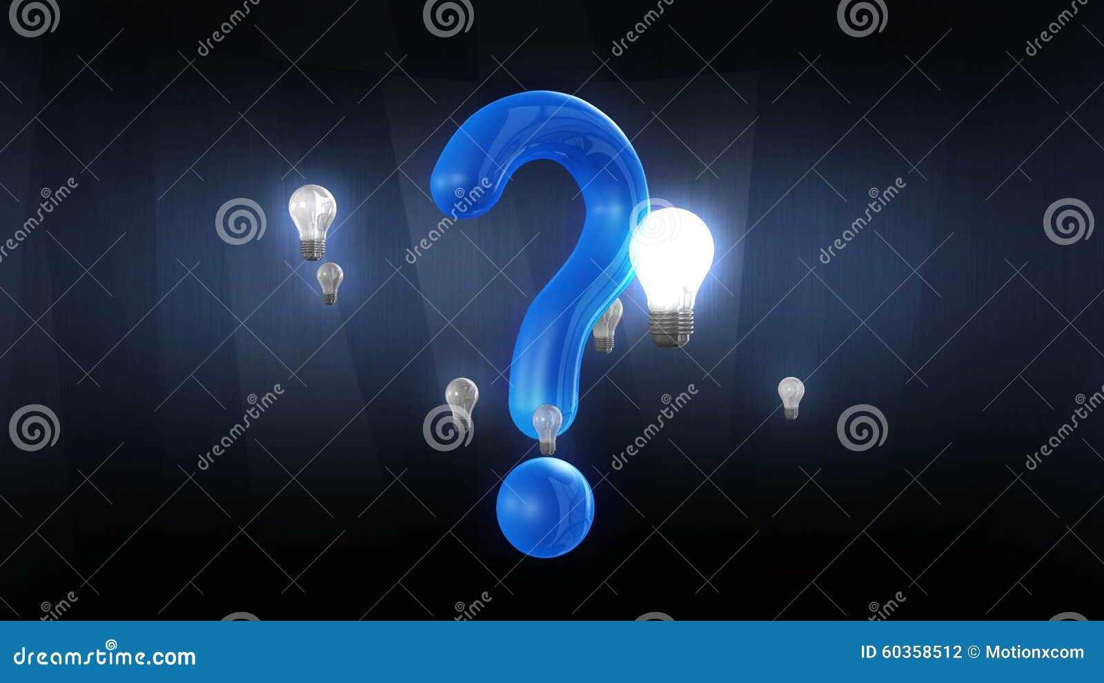 Various Bulb Light Move Around Question Mark. Stock Footage - Video of ...