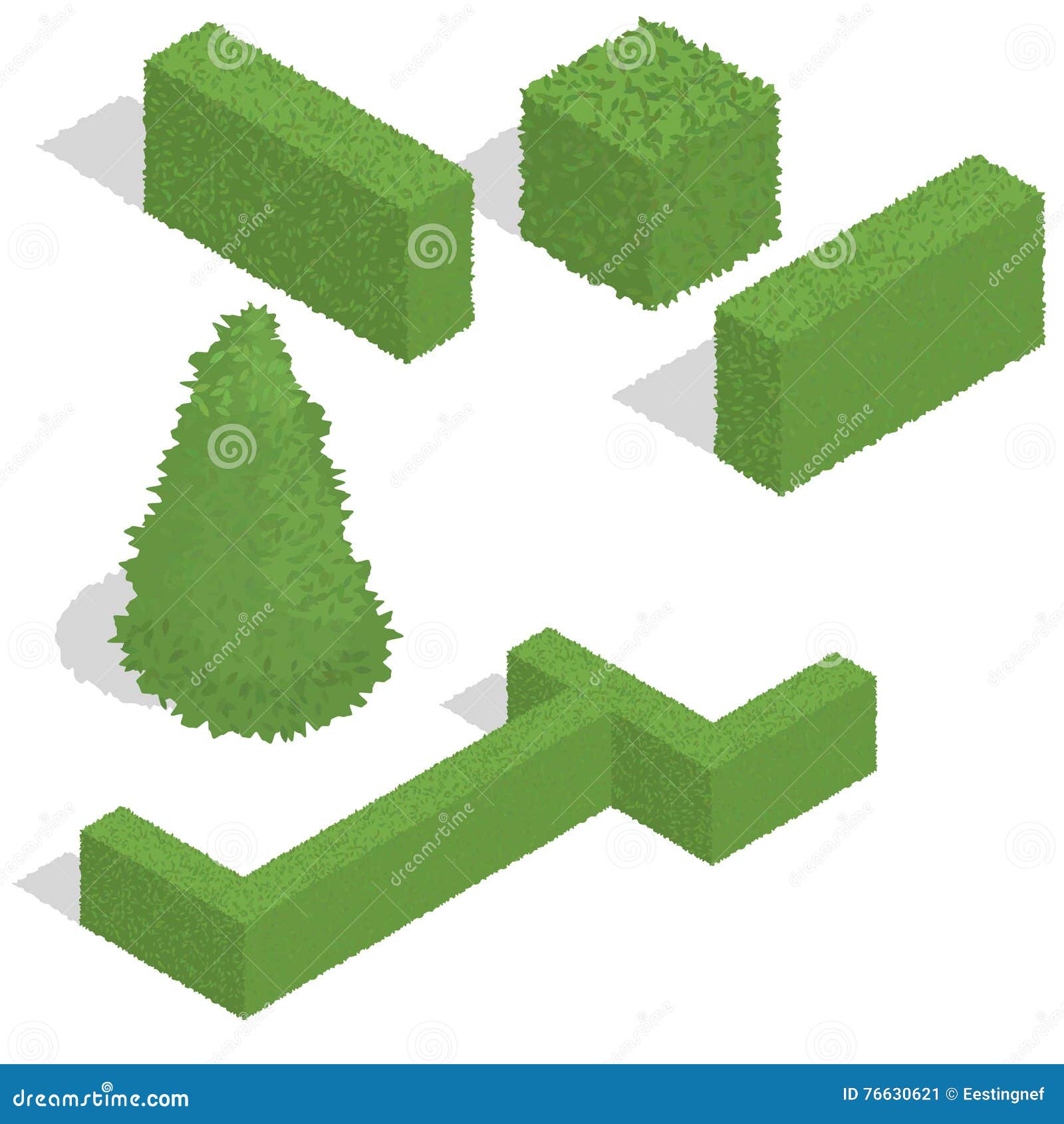 Various Bushes Isometric Set . Stock Vector - Illustration of ...