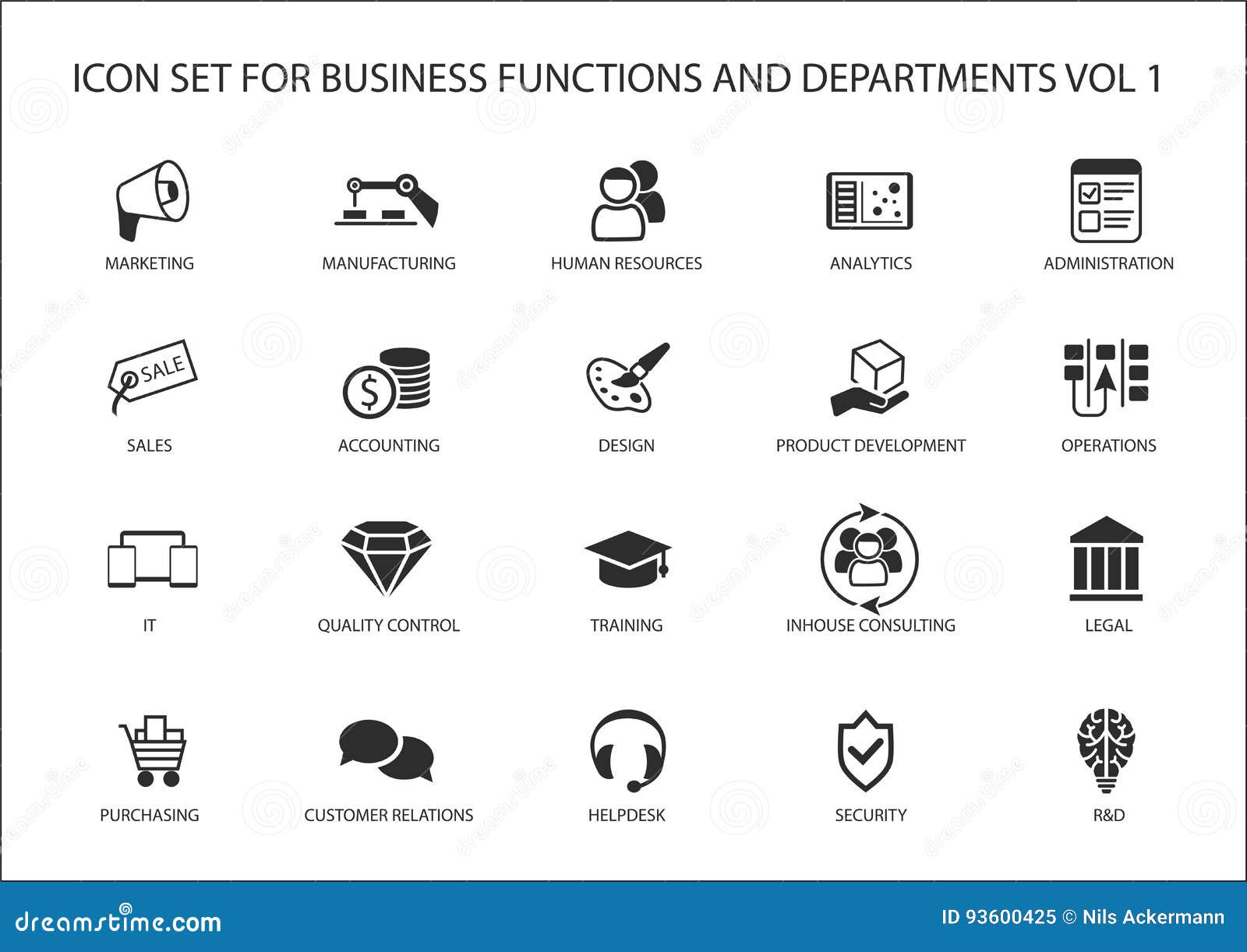 Various Business Functions and Business Department Icons Like Sales ... Various Business Functions and Business Department Icons Like Sales ...