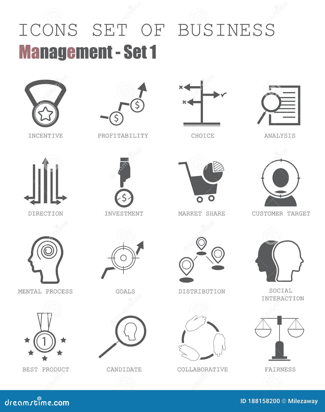 Various Business Icon Set. Vector Editable Stock Vector - Illustration ...