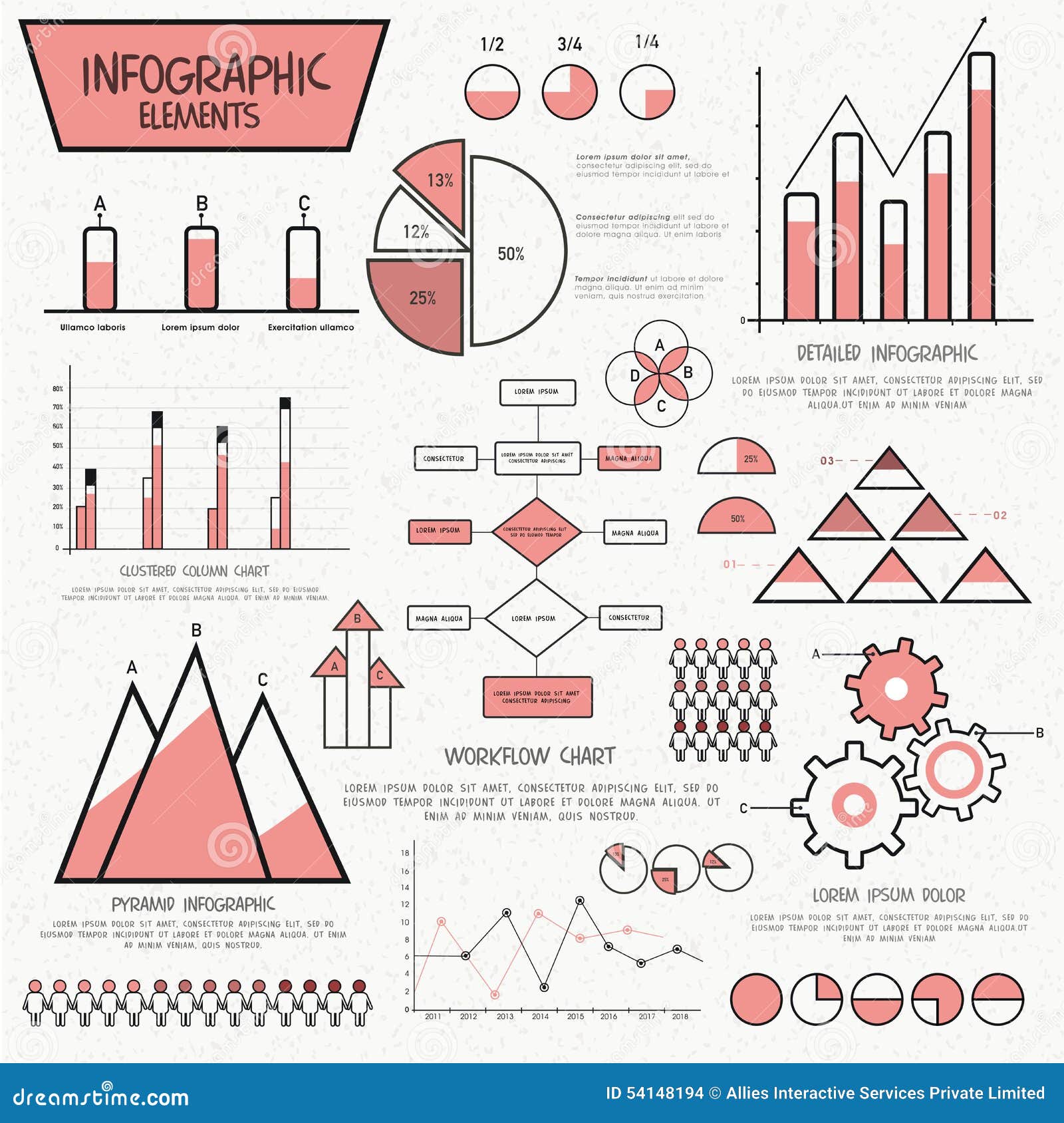 Various Business Infographic Elements for Corporate Sector. Stock ...