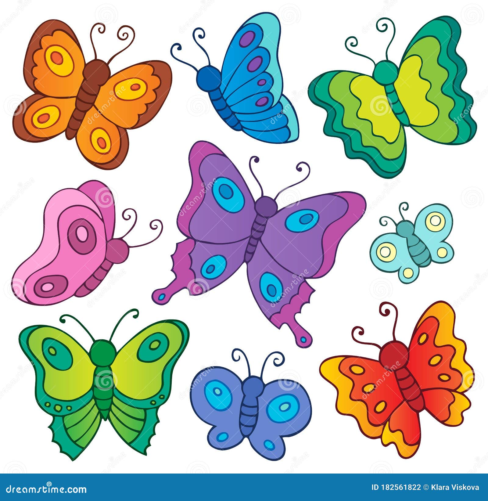 Various Butterflies Theme Set 1 Stock Vector - Illustration of colour ...