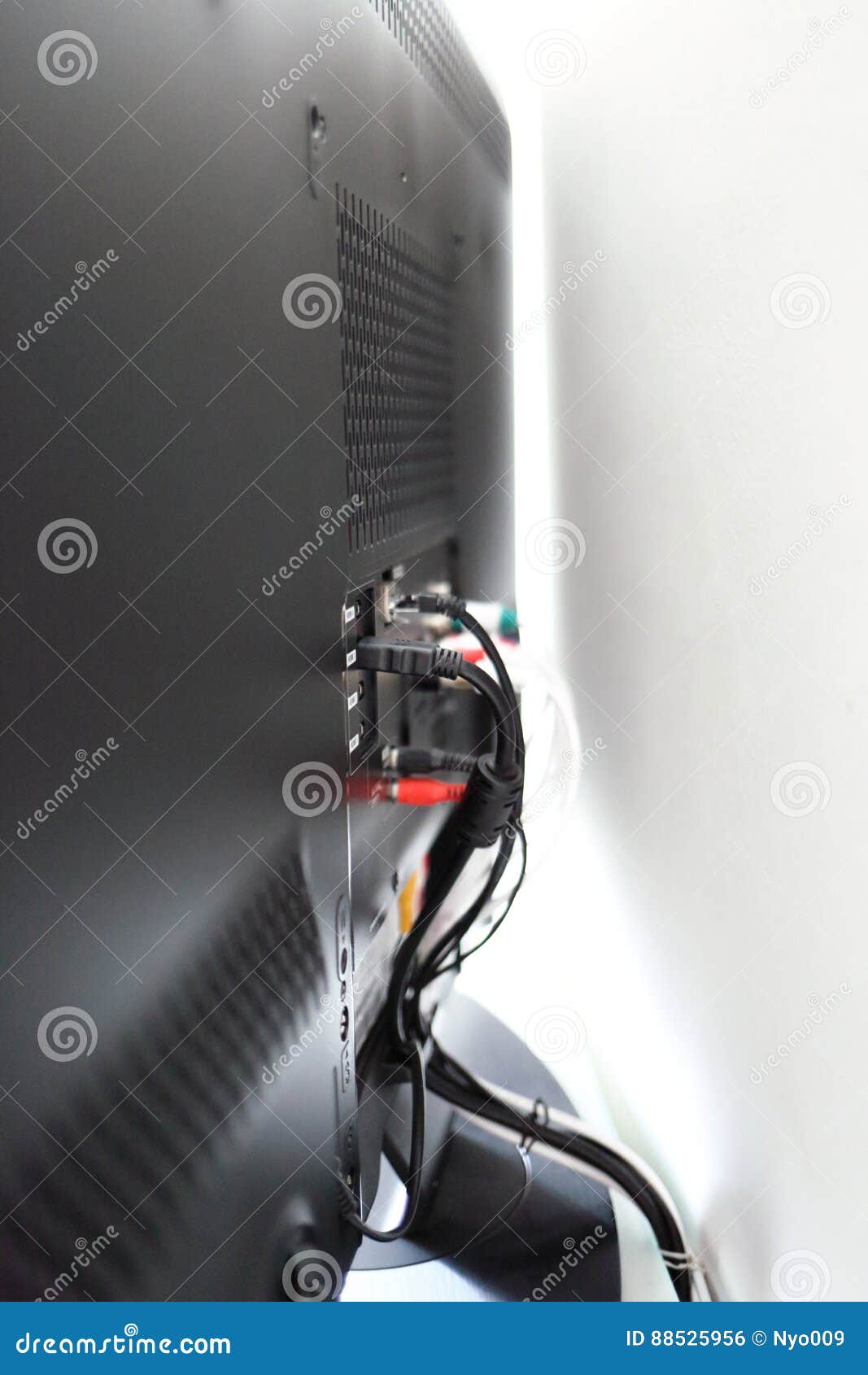 Various Cables in the Back of a TV Stock Photo - Image of cinema, black ...
