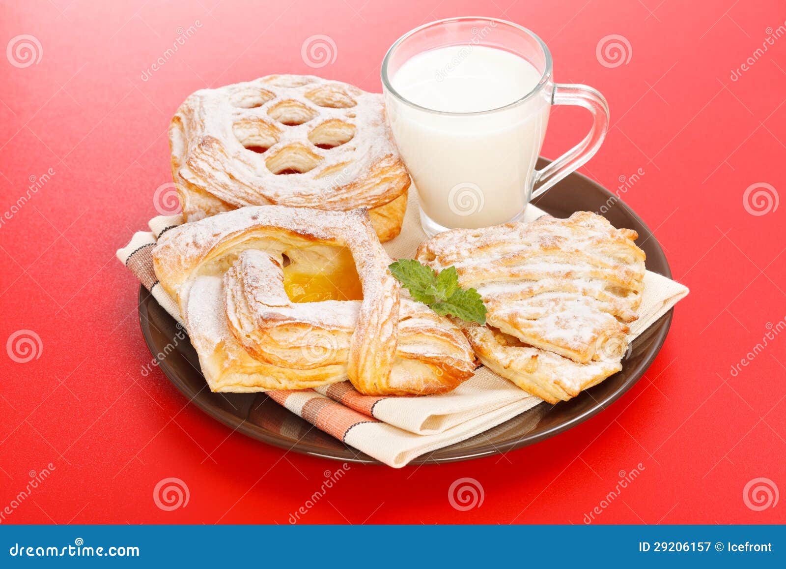 Various Cakes and Milk Breakfast Stock Image - Image of cakes, sweet ...