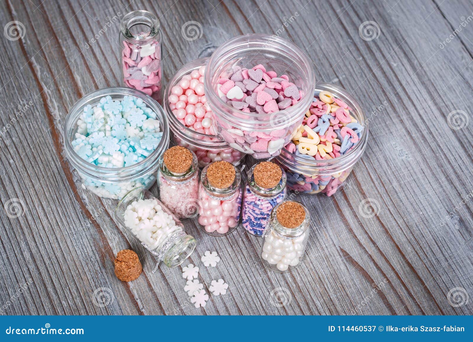 Various Candy Sprinkles in Tiny Storage Cases Stock Image - Image of ...