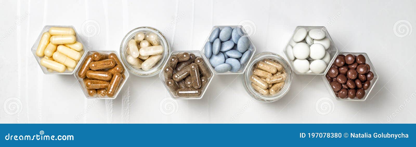 Various Capsules and Pills with Dietary Supplements or Medicines in ...