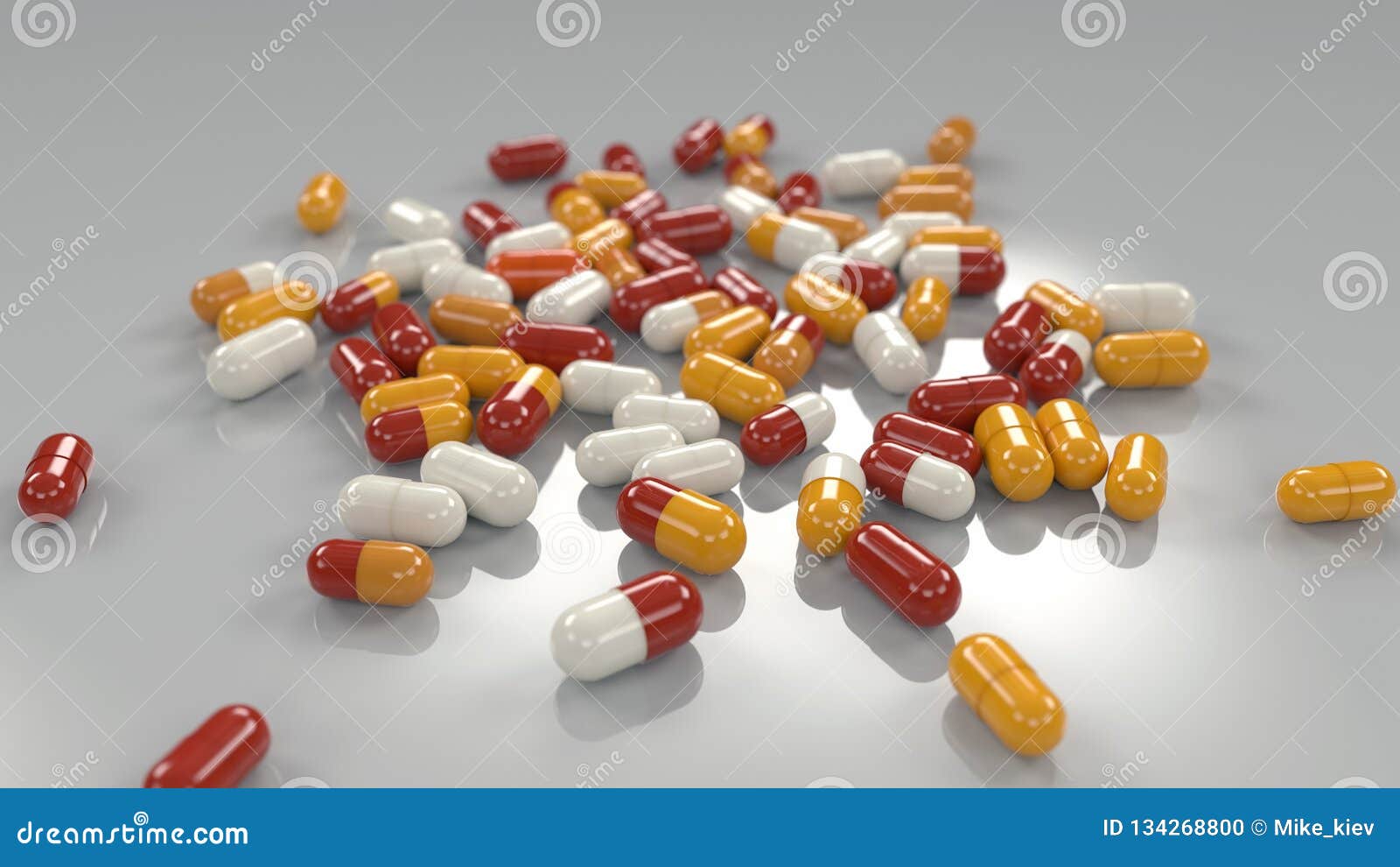 Various Capsules on a Table Stock Illustration - Illustration of ...