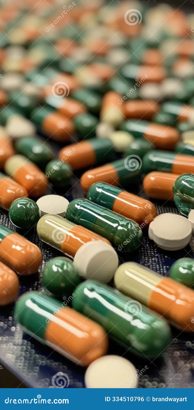 Various Capsules and Tablets in Multiple Colors Scattered Across a ...