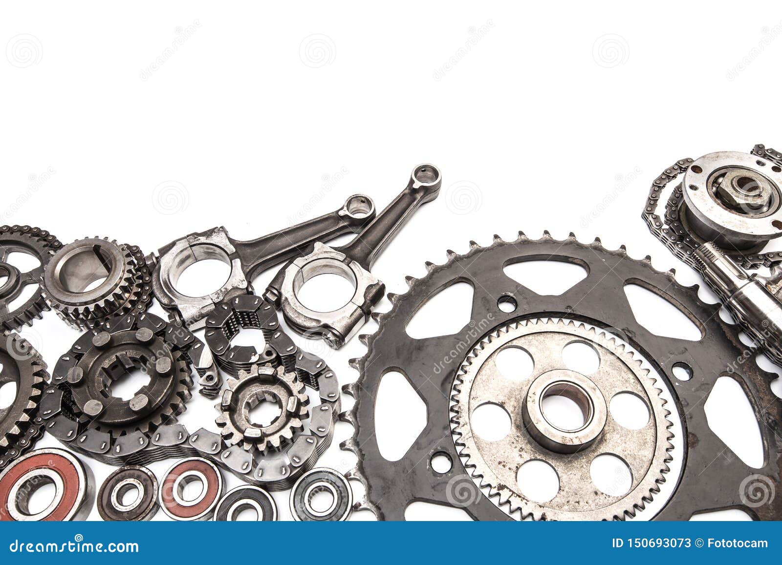 Various Car Parts and Accessories, Isolated on White Background - Image ...