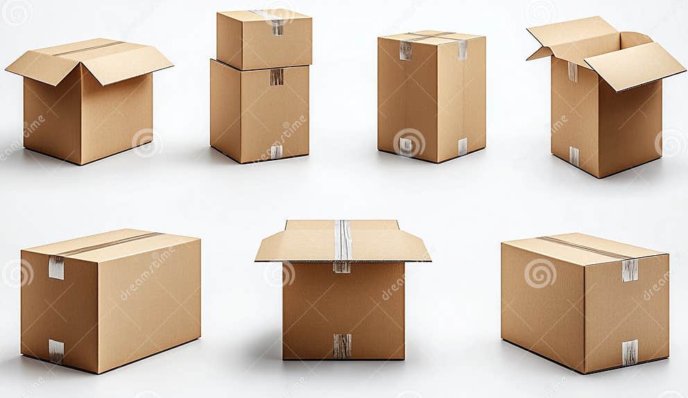 Various Cardboard Boxes in Different Sizes and Configurations a ...
