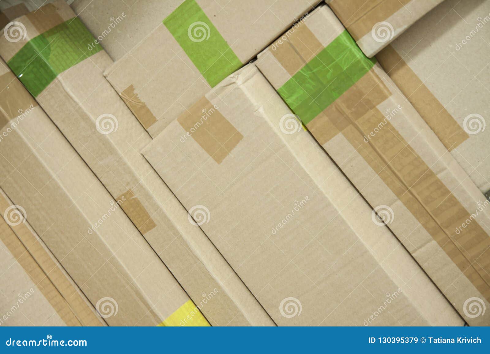 Various Cardboard Boxes with Labels Packed for Shipment. Stock Image ...