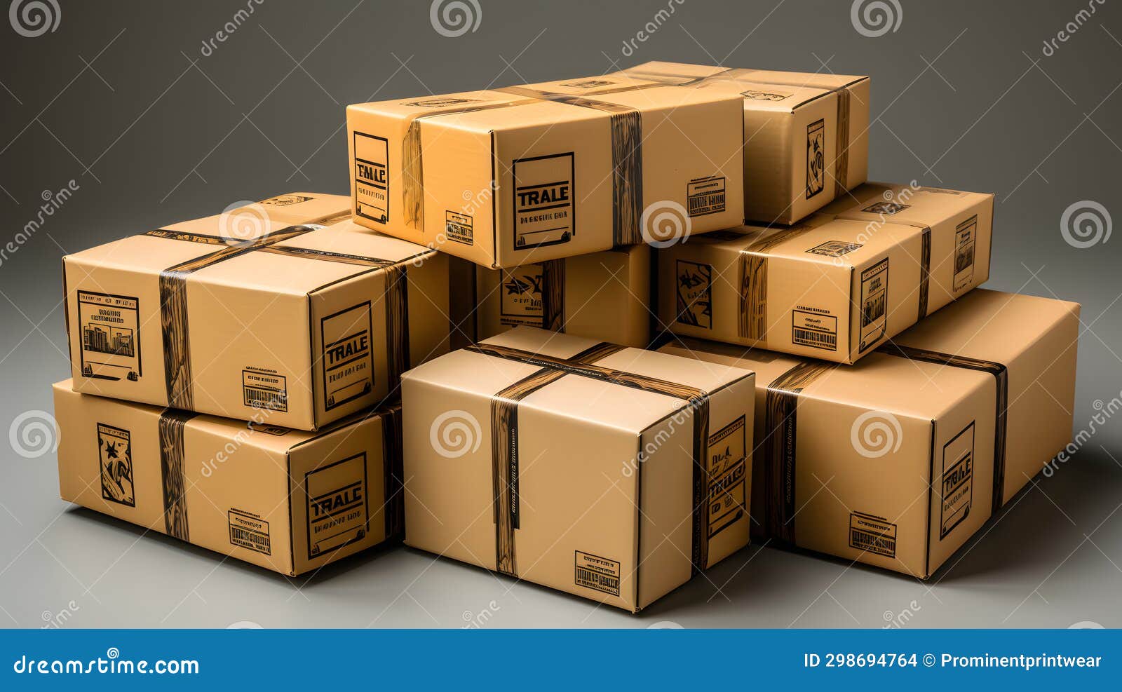 Various Cardboard Boxes for Shipping Stock Illustration - Illustration ...