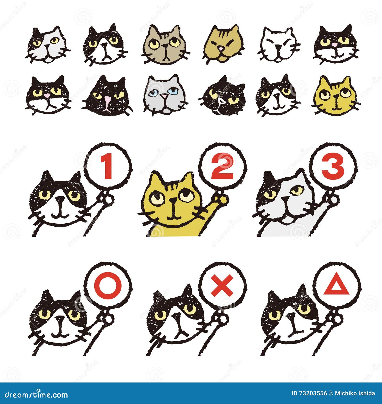Various Cat S, Face, Ranking, Illustration Stock Illustration ...