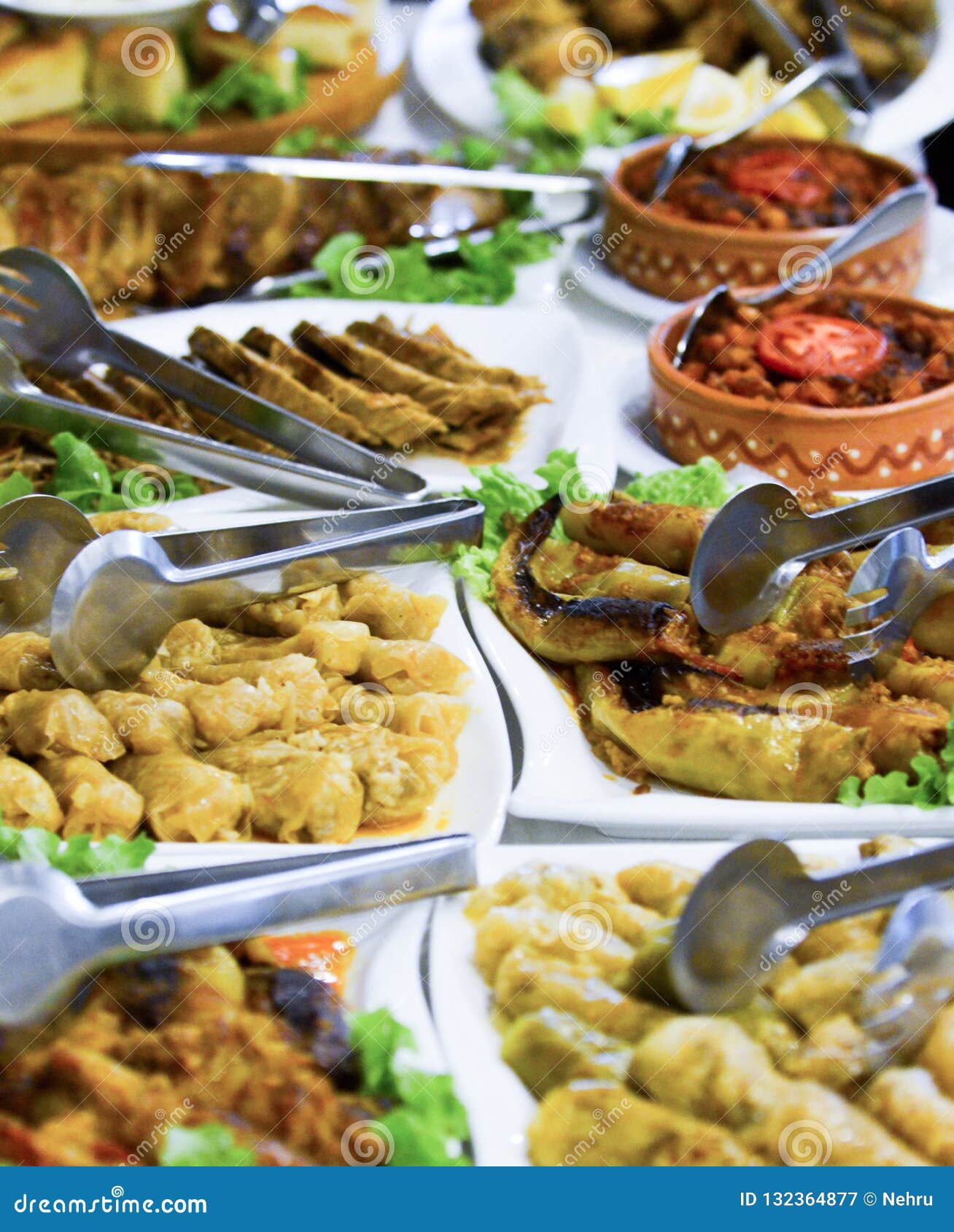Various Catering and Party Food on a Table Ready To Eat Stock Image ...