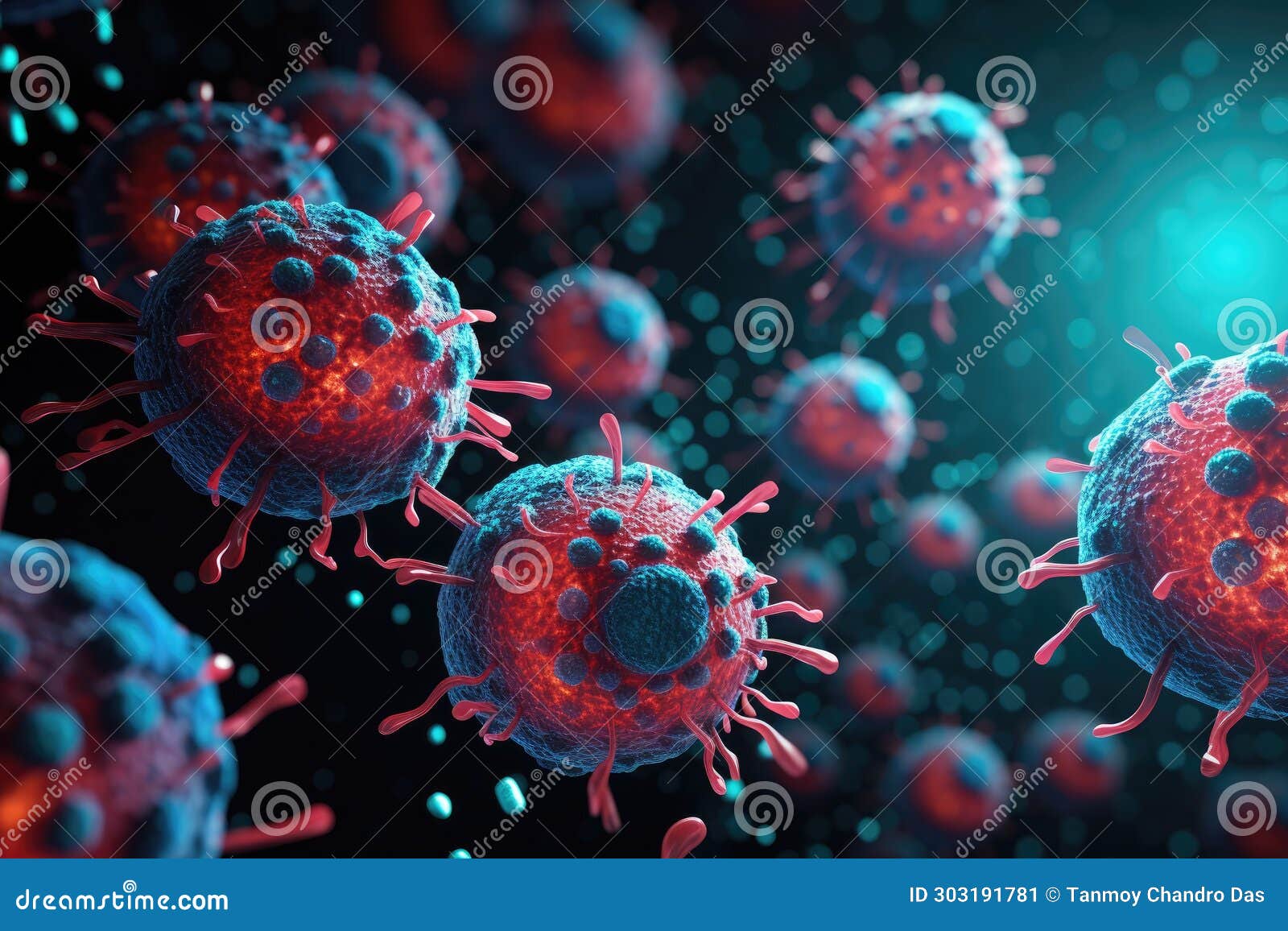 Various Cell 3D Illustration a 3D Microscope View Ai Generated Stock ...