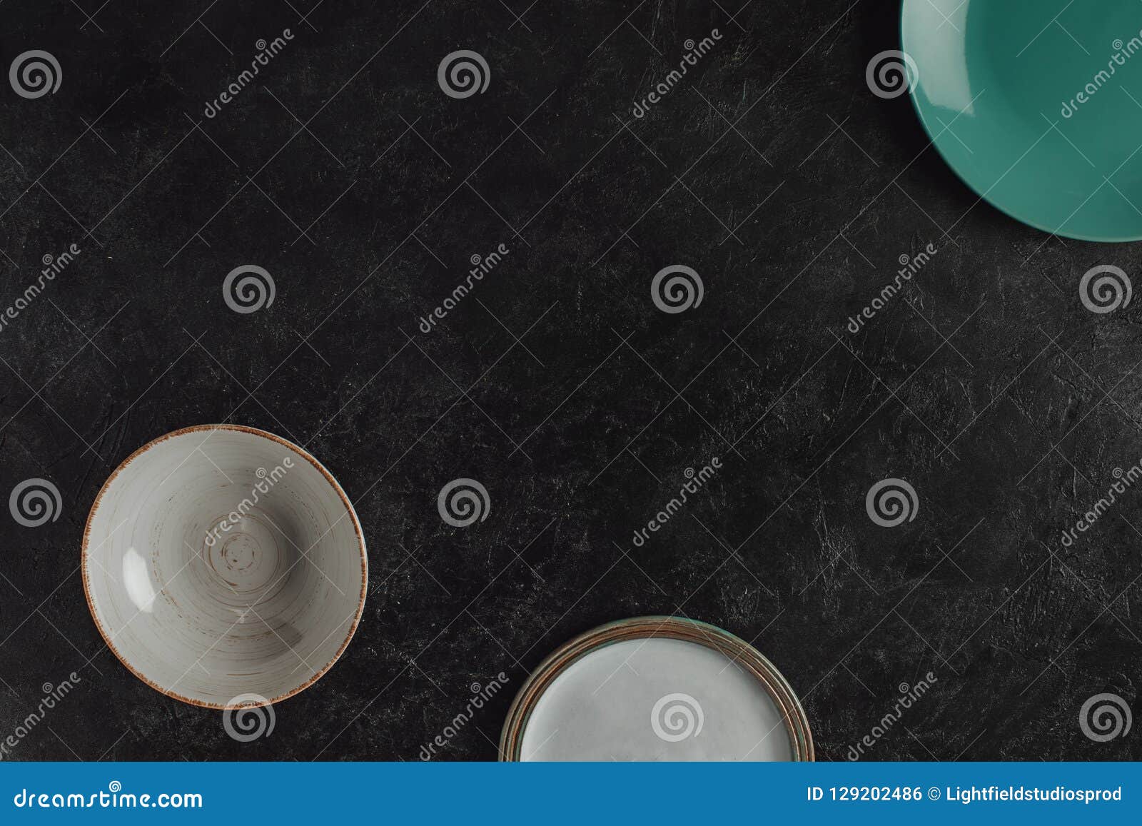 Top View of Various Arranged Ceramic Plates Stock Photo - Image of ...