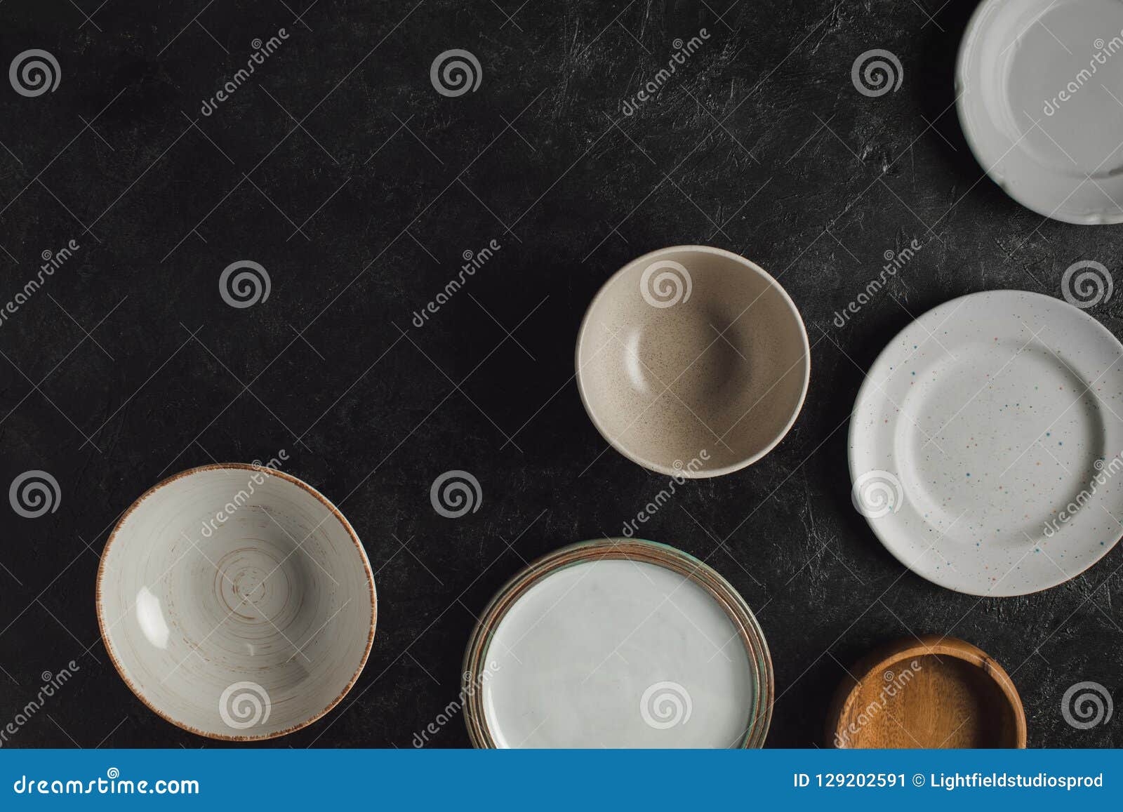 Top View of Various Arranged Ceramic Plates Stock Image - Image of ...
