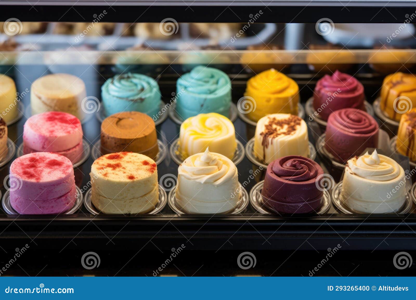 Various Cheesecake Flavors in a Display Case Stock Photo - Image of ...