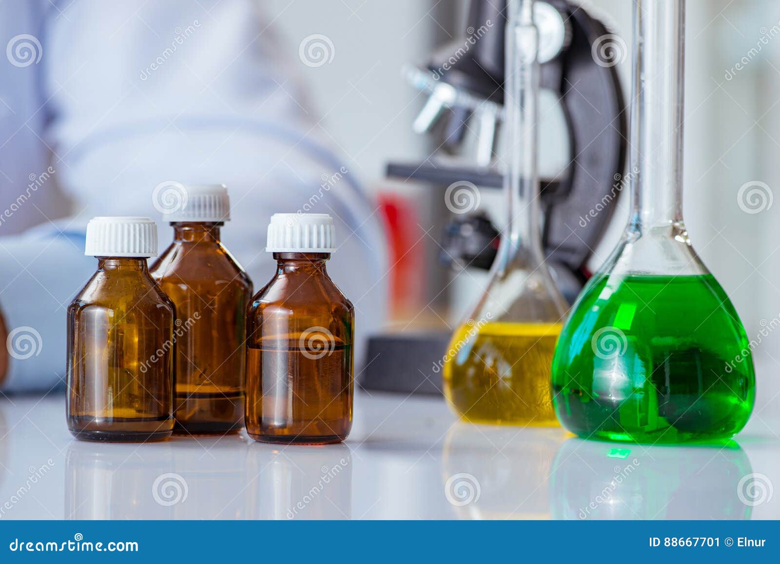 The Various Chemical Solutions in the Lab Stock Image - Image of ...