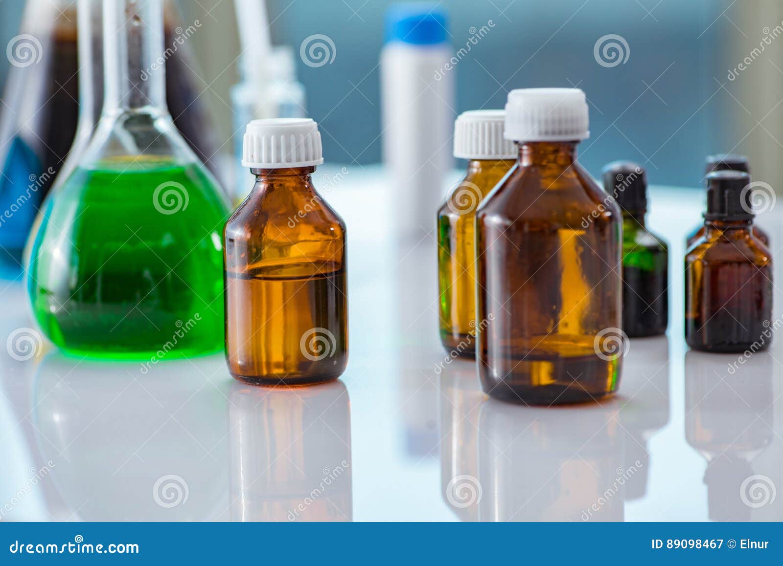 The Various Chemical Solutions in the Lab Stock Image - Image of ...