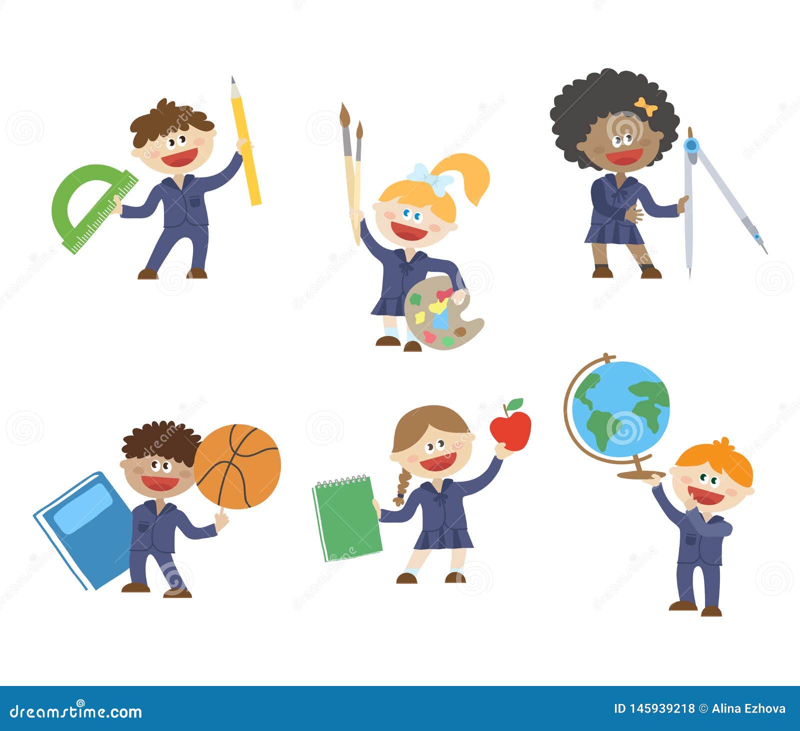 Various Children and School Subjects. Vector Illustration. Stock Vector ...