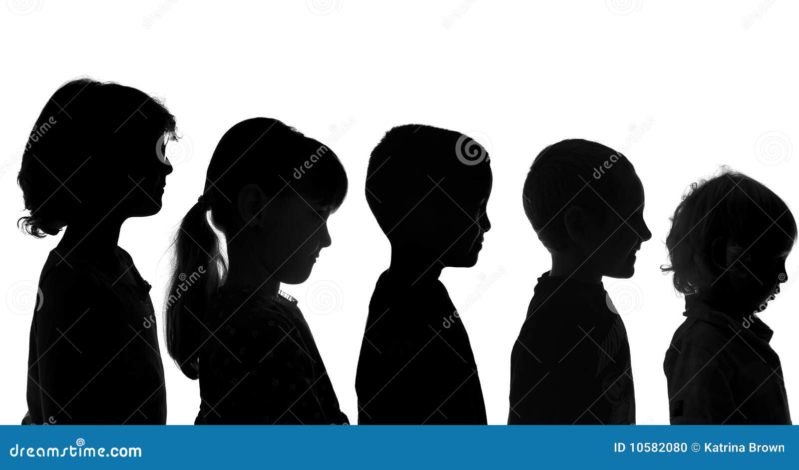 Various Children Shot in Silhouette Style Stock Photo - Image of gang ...