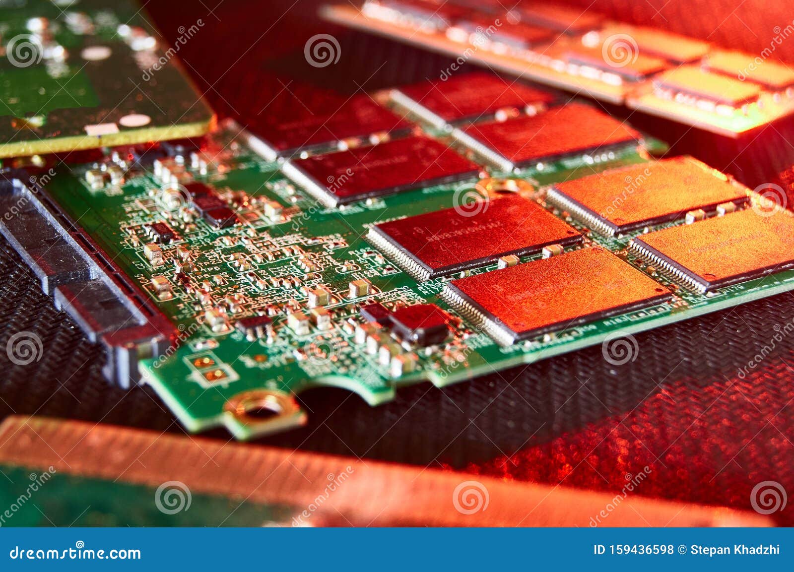 Various Chips, Digital Boards. Components of Technical Devices in ...