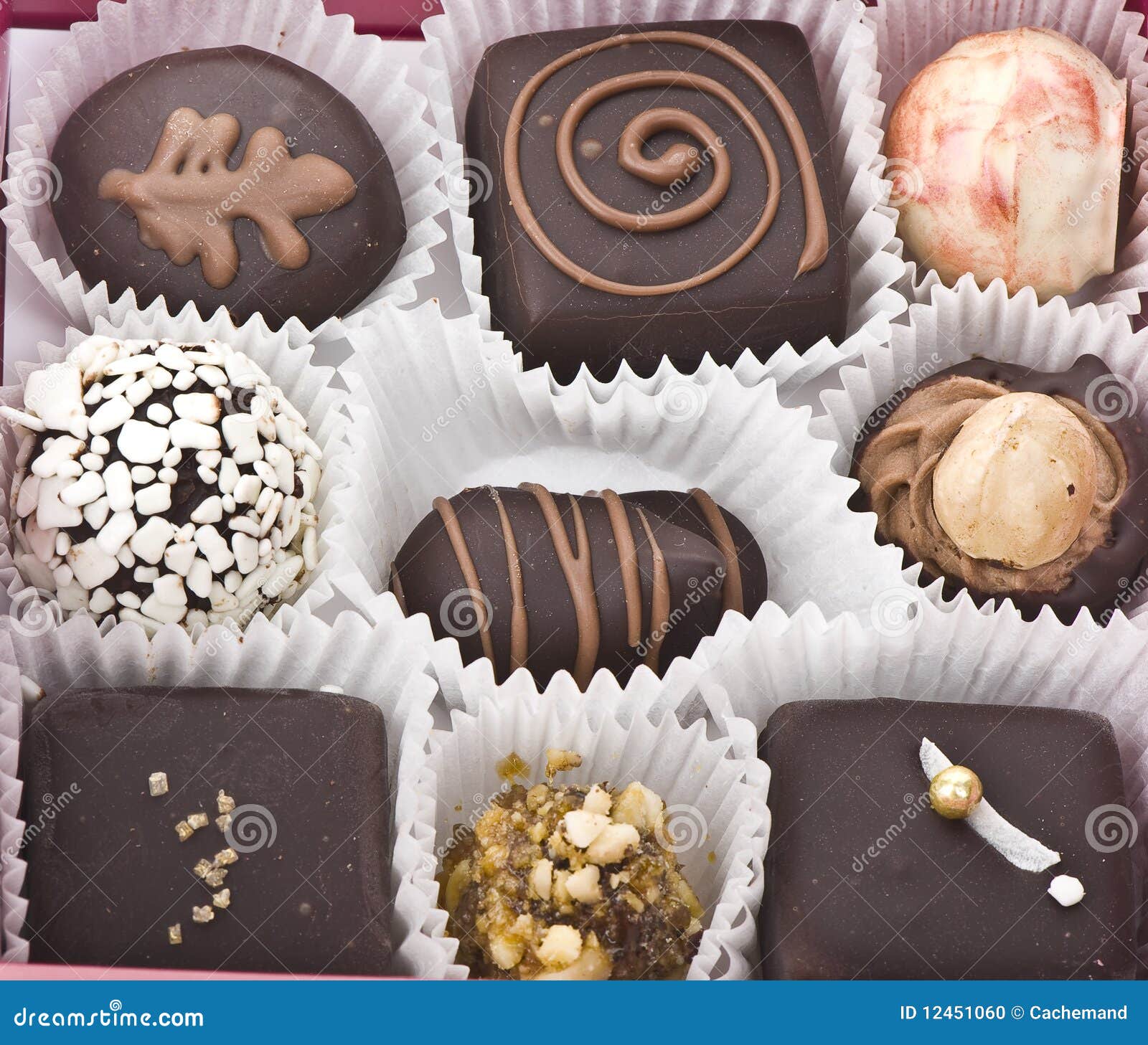Various chocolate pralines stock photo. Image of cuisine - 12451060