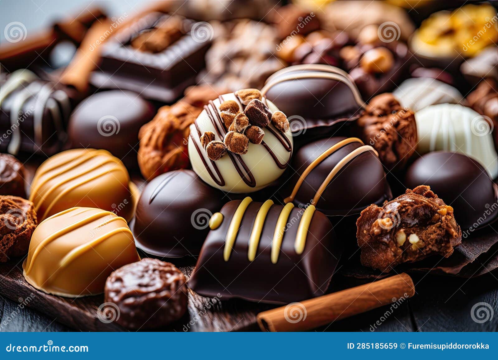 Various Chocolate Pralines and Chocolate Bar Stock Illustration ...