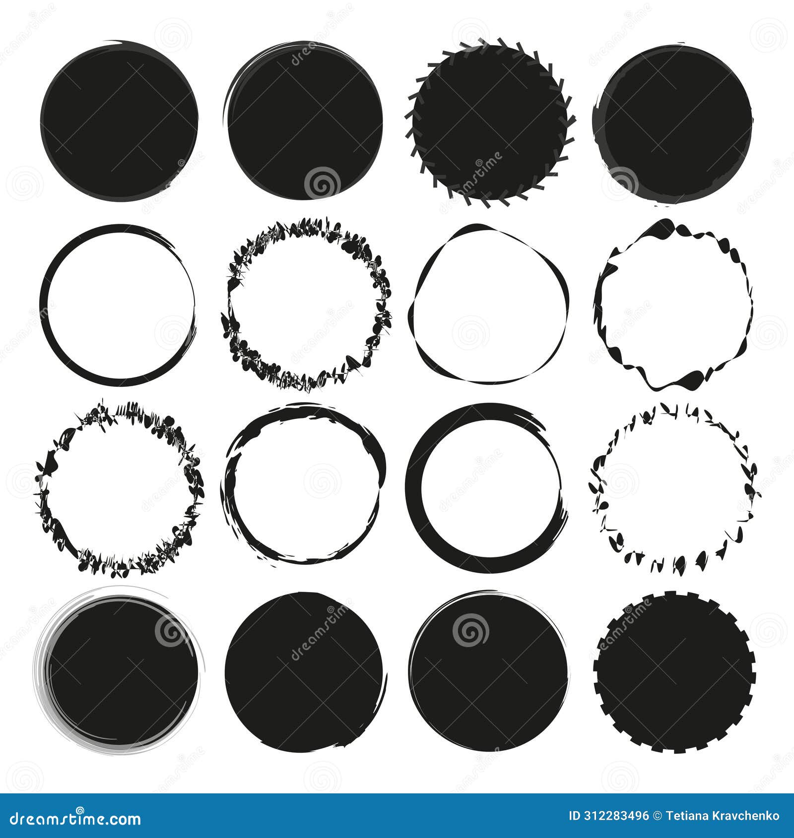 Various Circular Frame Designs. Collection of Round Borders. Vector ...