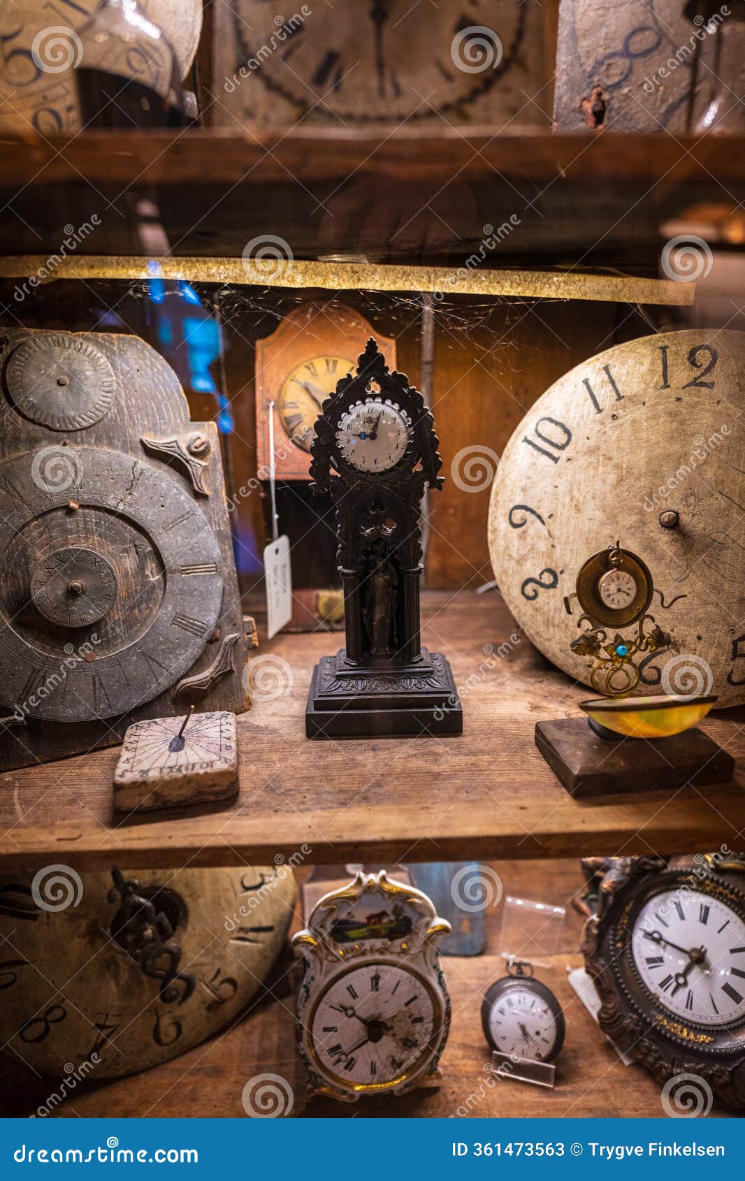 Various Clocks and Time Pieces in a Museum.. Stock Image - Image of ...