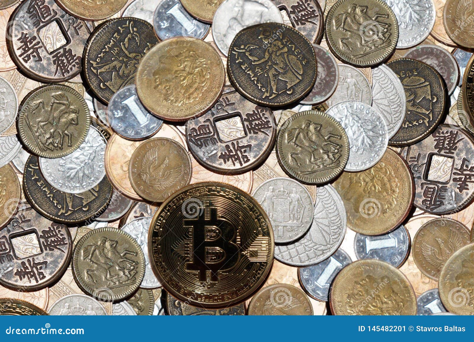 Various Coins Piled with Bitcoin Cryptocurrency Editorial Photo - Image ...