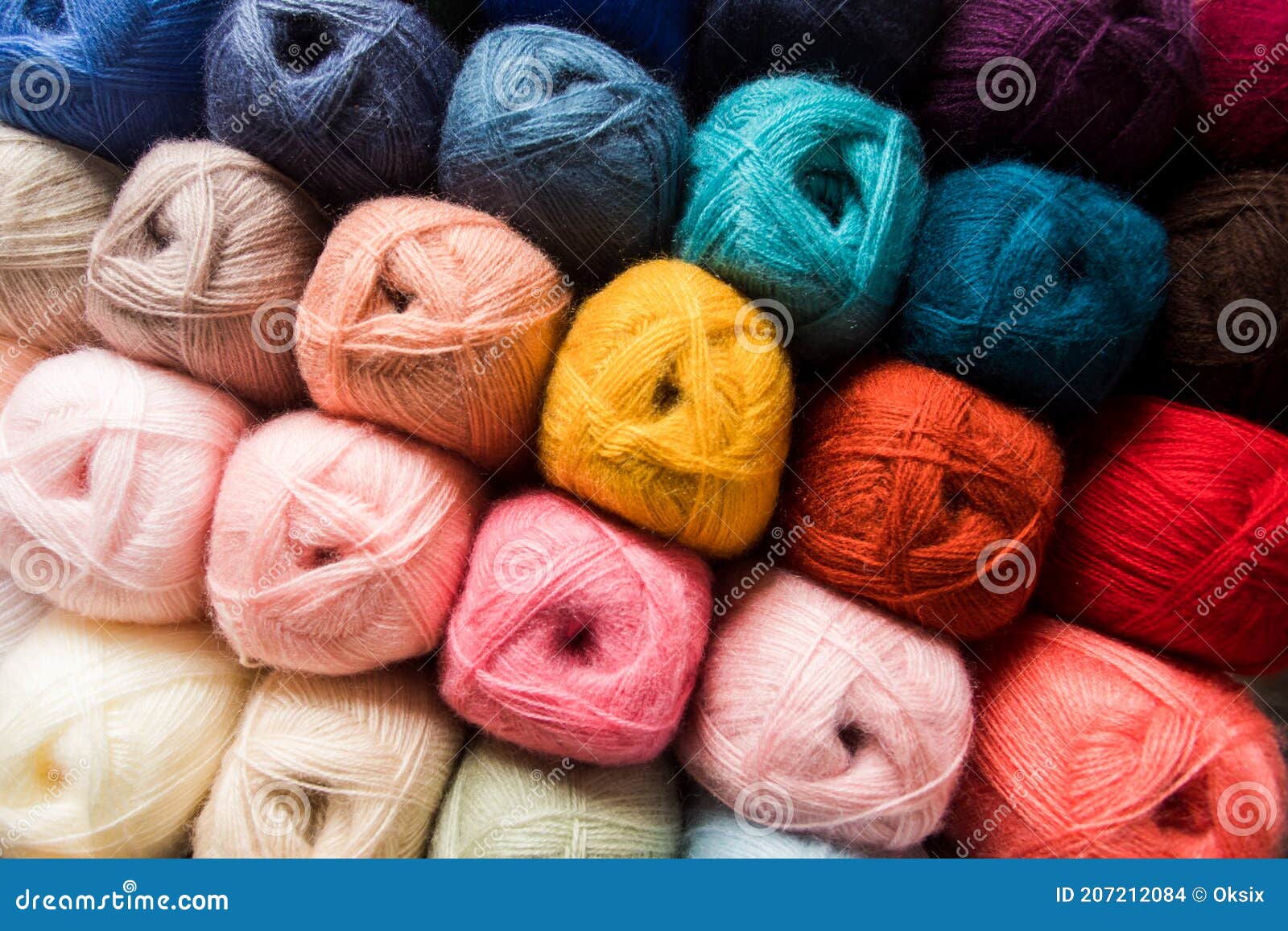 Various Color Balls of Yarn As a Background Stock Photo - Image of ...