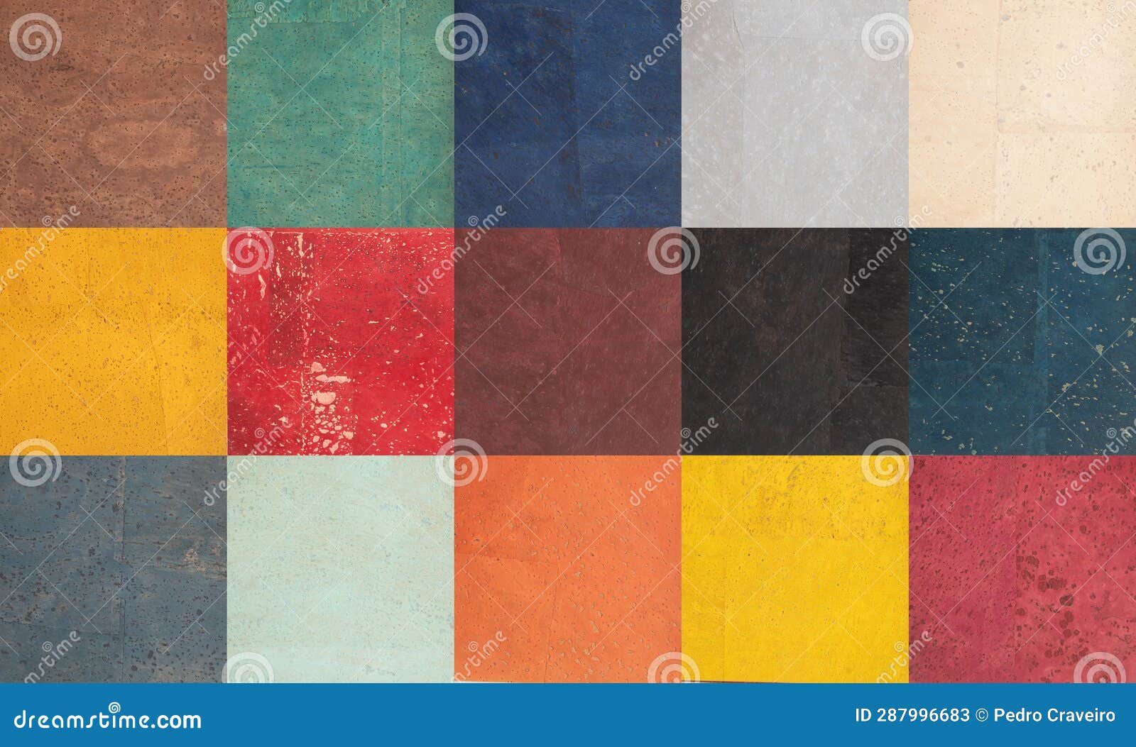 Various Color Cork Textures, Natural Cork Samples Stock Illustration ...